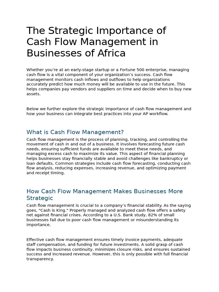 Cash Flow Management for African Businesses | PDF | Accounts Payable ...
