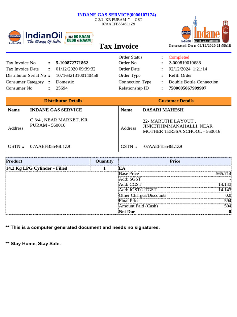 GAS BILL | PDF | Invoice | Economies