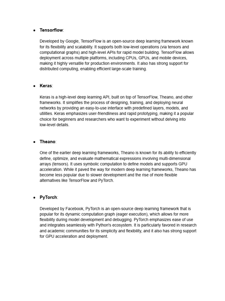Deep Learning Packages Theory | PDF