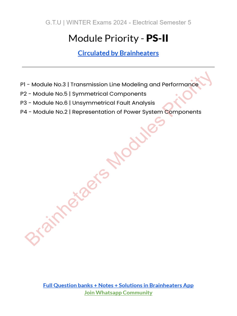 PS2 Electrical Sem5 Module Priority | PDF