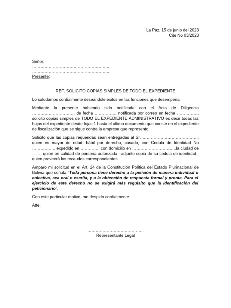 Solicitud de Copias Simples | PDF