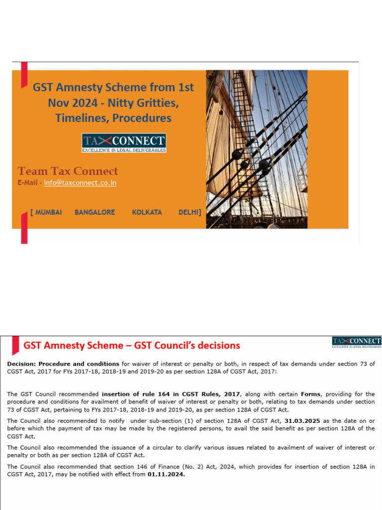 GST-Amnesty-Scheme-w.e.f.-1st-November-2024 | PDF | Tax Refund | Invoice