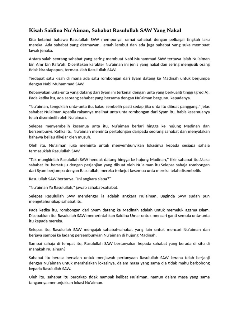 Kisah Saidina Nu | PDF