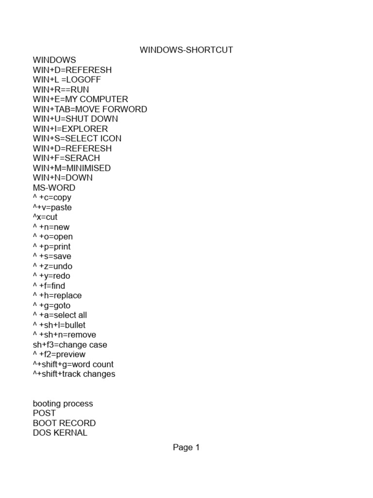 Windows Shortcut | PDF