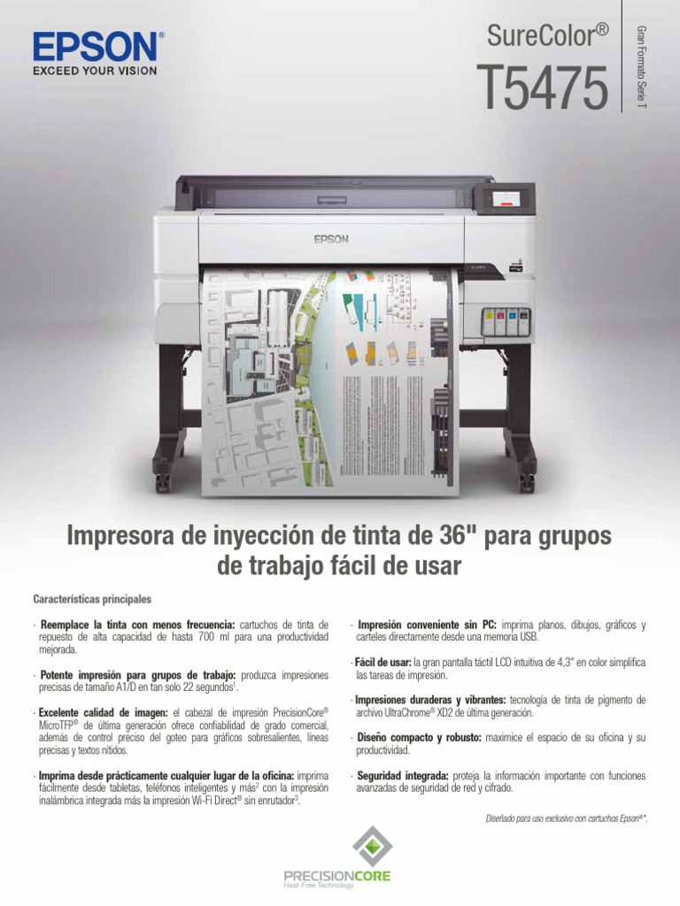 Ficha Técnica T5475 | PDF | Impresora (Computación) | USB