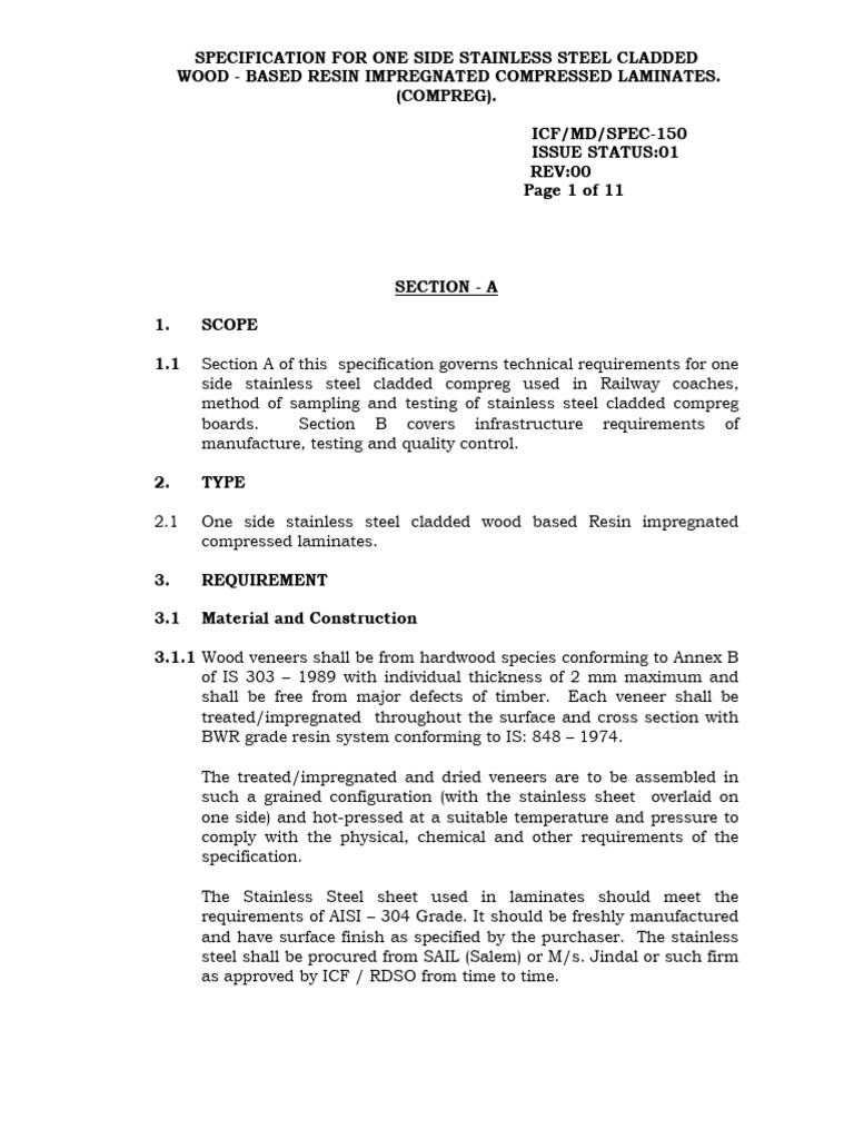 ICF MD SPEC-150 REV-00 | PDF | Wood | Lamination