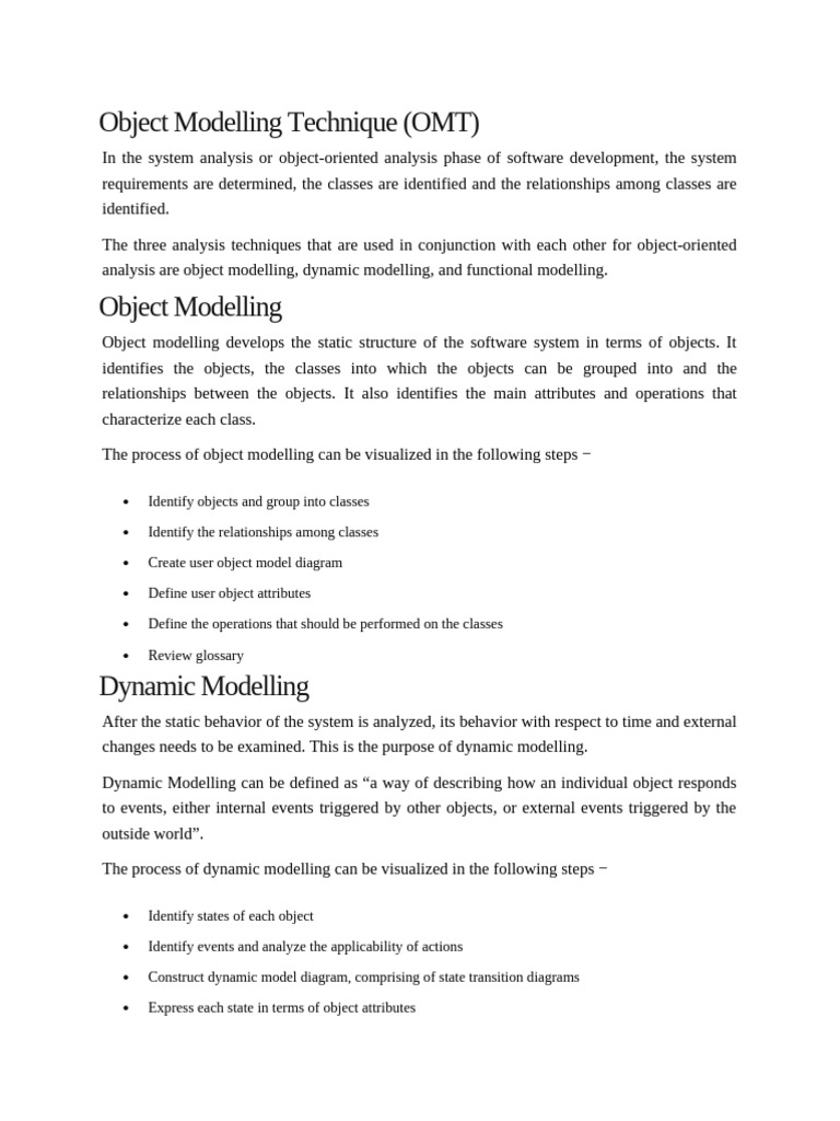 Object Modelling Techniques in Software Development | PDF | Systems ...