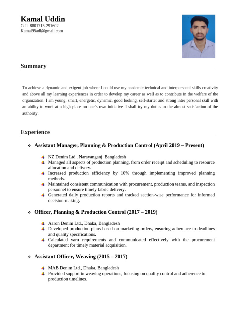 Curriculum Vitae of Md. Kamal Uddin | PDF | Bangladesh