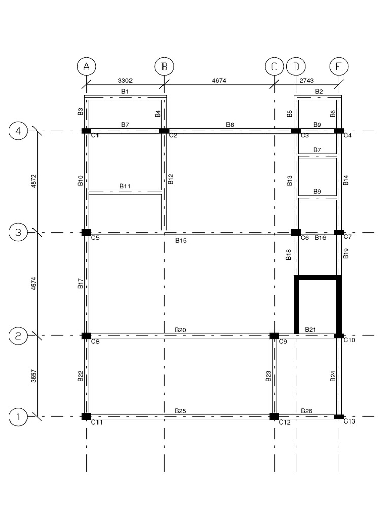 beam layout-Model.pdf etabs | PDF