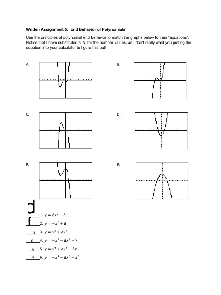 Math 140+WA+5+Polynomial+End+Behavior | PDF
