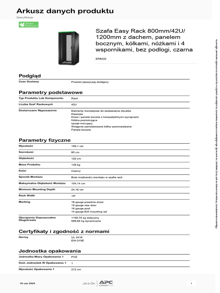 APC_Easy-Rack_ER8222 | PDF