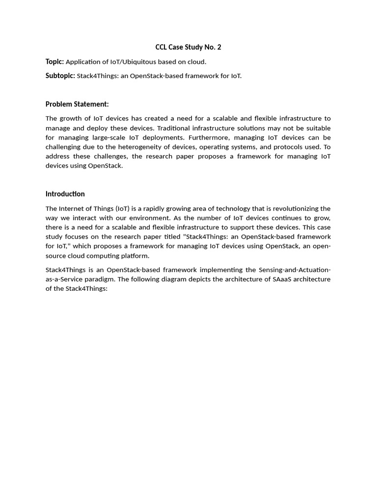 CCL Case Study | PDF | Internet Of Things | Cloud Computing