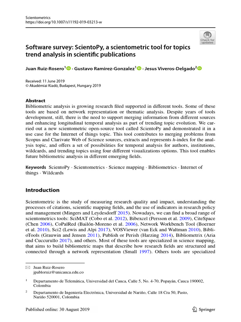 ScientoPy: Open-Source Scientometric Tool | PDF | Tag (Metadata) | Data