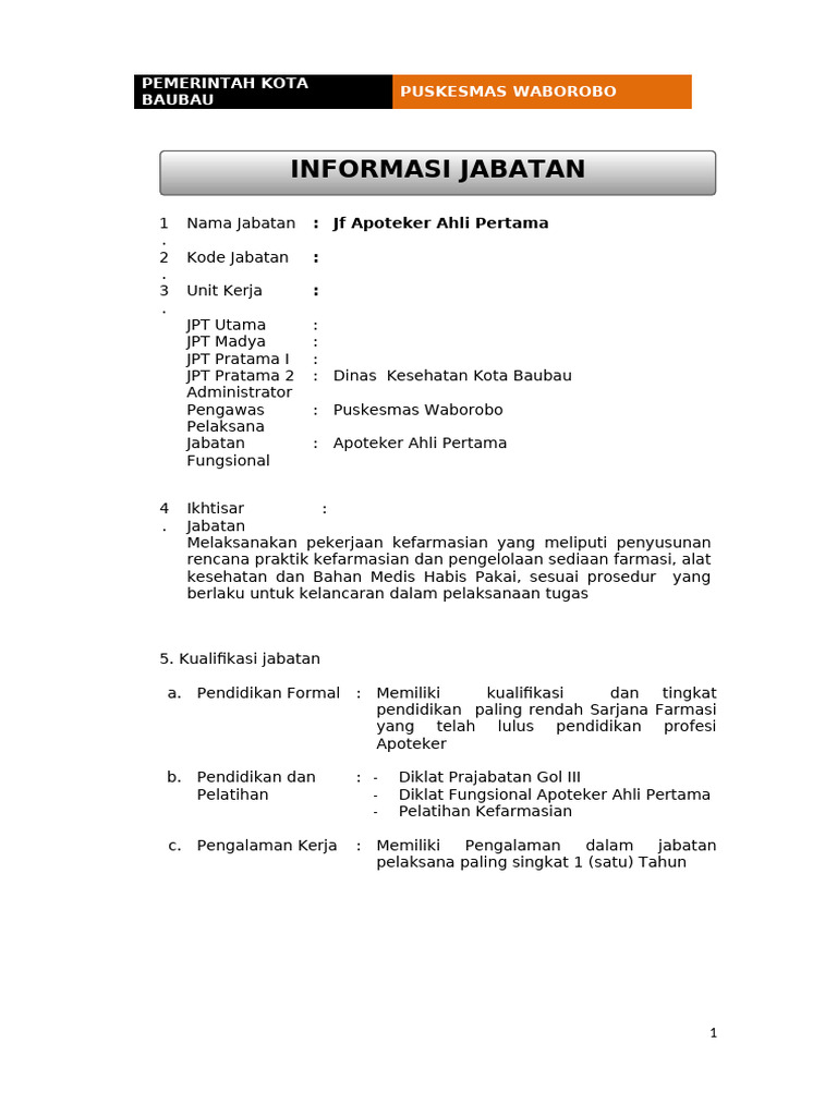 Tugas dan Tanggung Jawab Apoteker Ahli | PDF