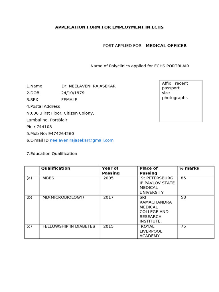 Echs Filled Application 2025 | PDF | Health Care | Health Sciences