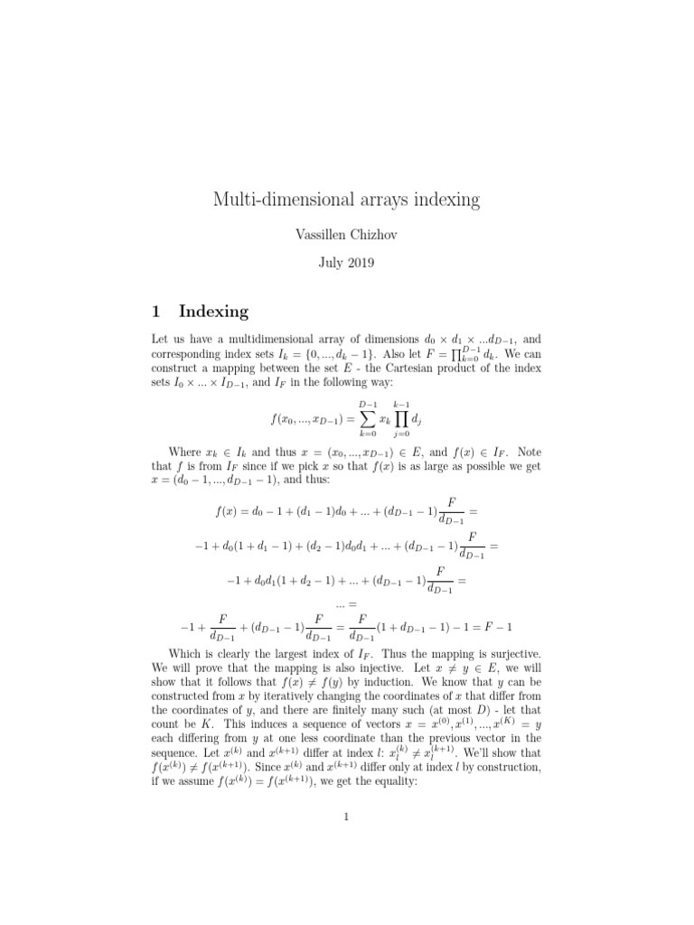 Vassillen Chizhov - Multi-dimensional Arrays Indexing | PDF ...