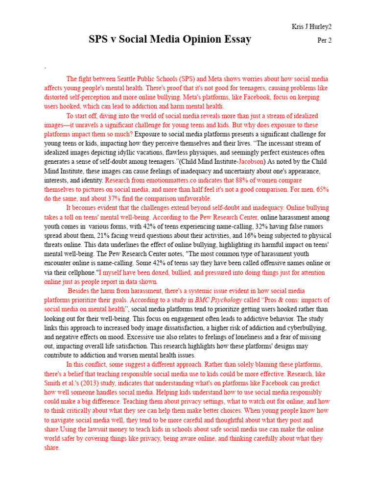 KRIS HURLEY - Opinion Essay PDF | PDF | Social Media | Popular Culture ...