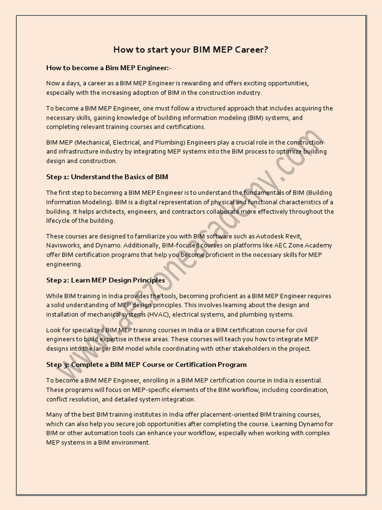BIM MEP Internship Program Guide | PDF | Building Information Modeling ...