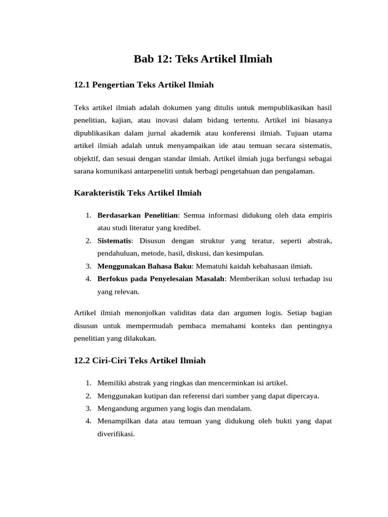 Bab12 Teks Artikel Ilmiah | PDF