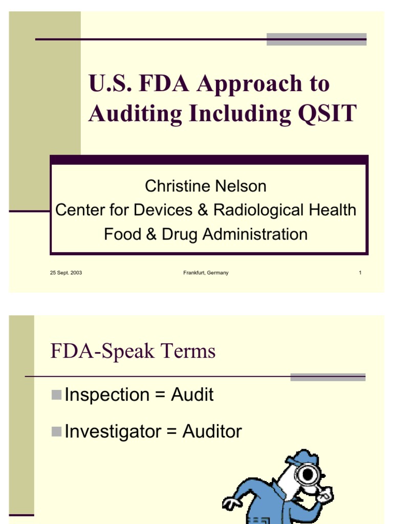 FDA Approach To Auditing | PDF | Food And Drug Administration ...