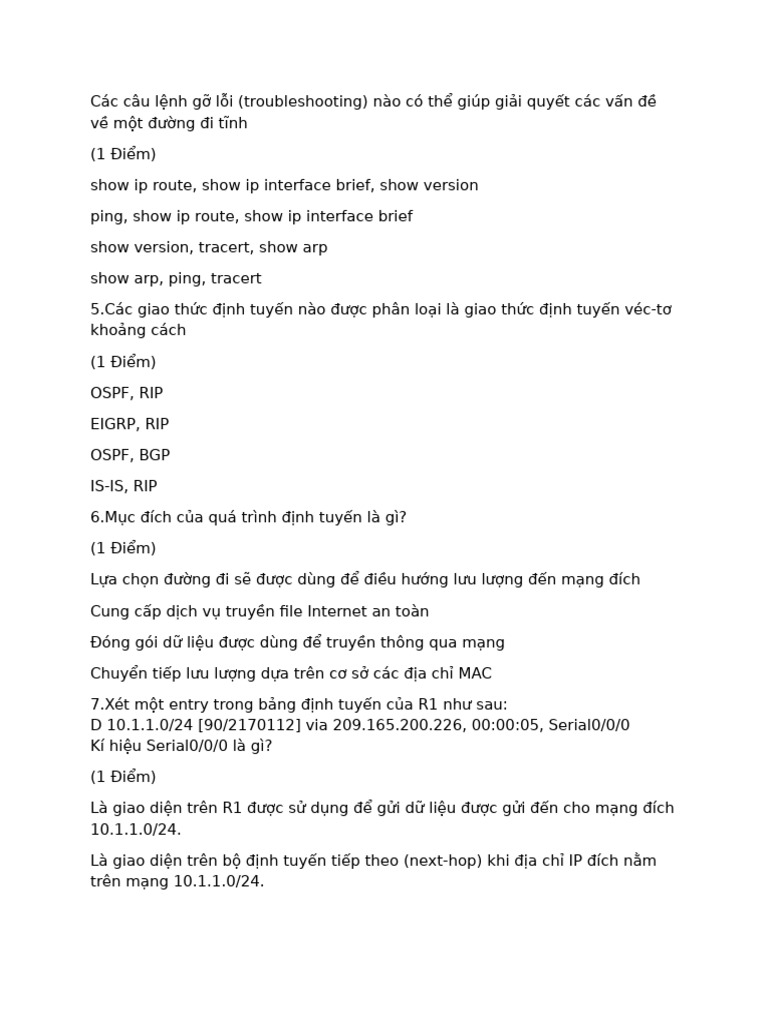 Trắc nghiệm mmt 2 | PDF