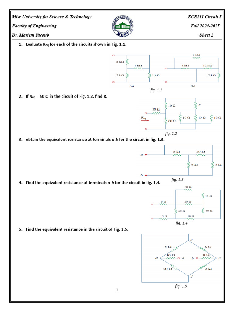 sheet 2 | PDF | Electrical Network | Electrical Resistance And Conductance