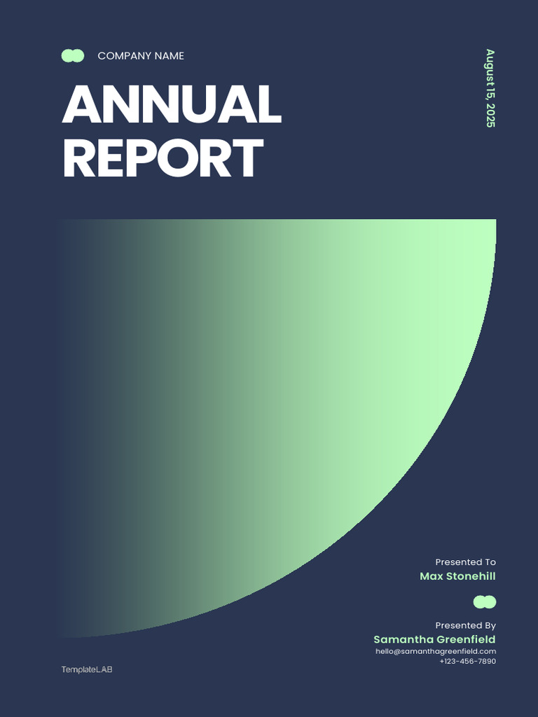 Annual Report Cover Page Template | PDF