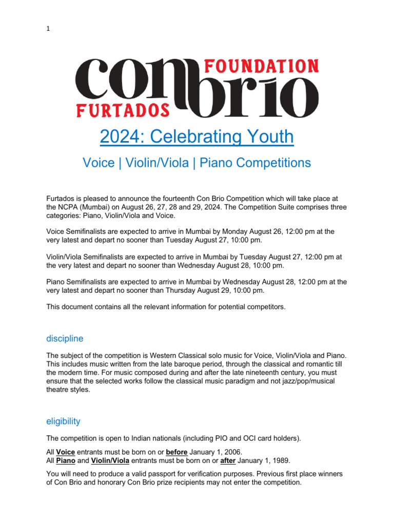 CB24 Competition Details | PDF | Viola | Violin