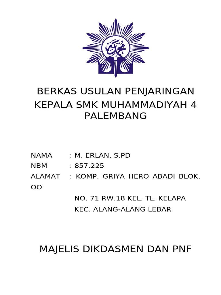 BERKAS USULAN PENJARINGAN | PDF