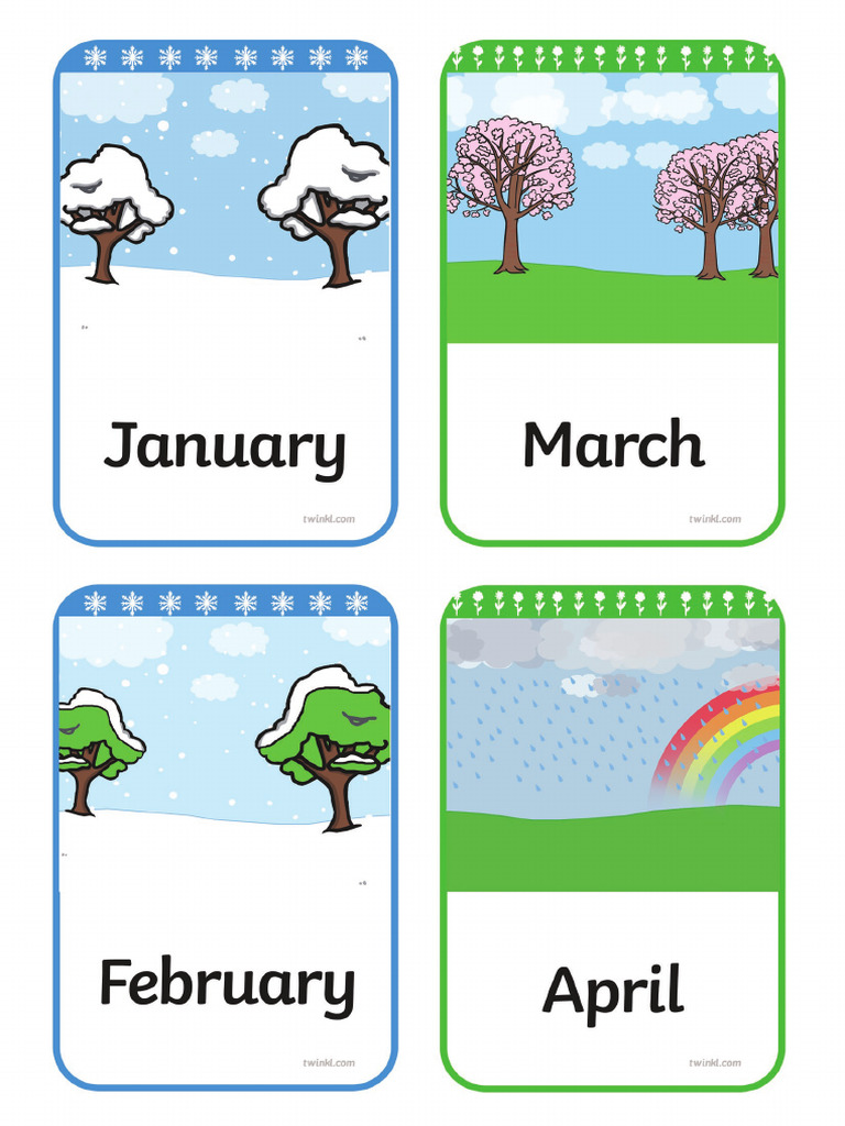 Months of the Year Flashcards | PDF
