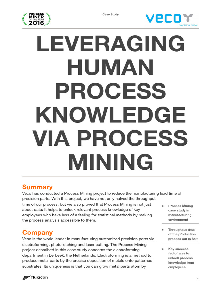 (2016) Leveraging Human Process Knowledge Via Process Mining | PDF | Six Sigma | Mining