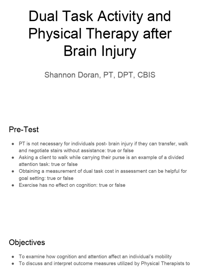 doran_-_dual_tasking_and_brain_injury | PDF | Executive Functions ...