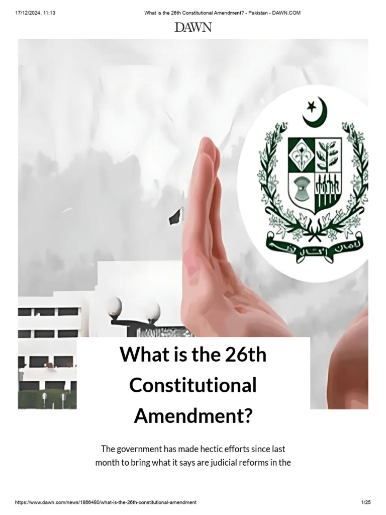 What Is The 26th Constitutional Amendment - Pakistan | PDF ...