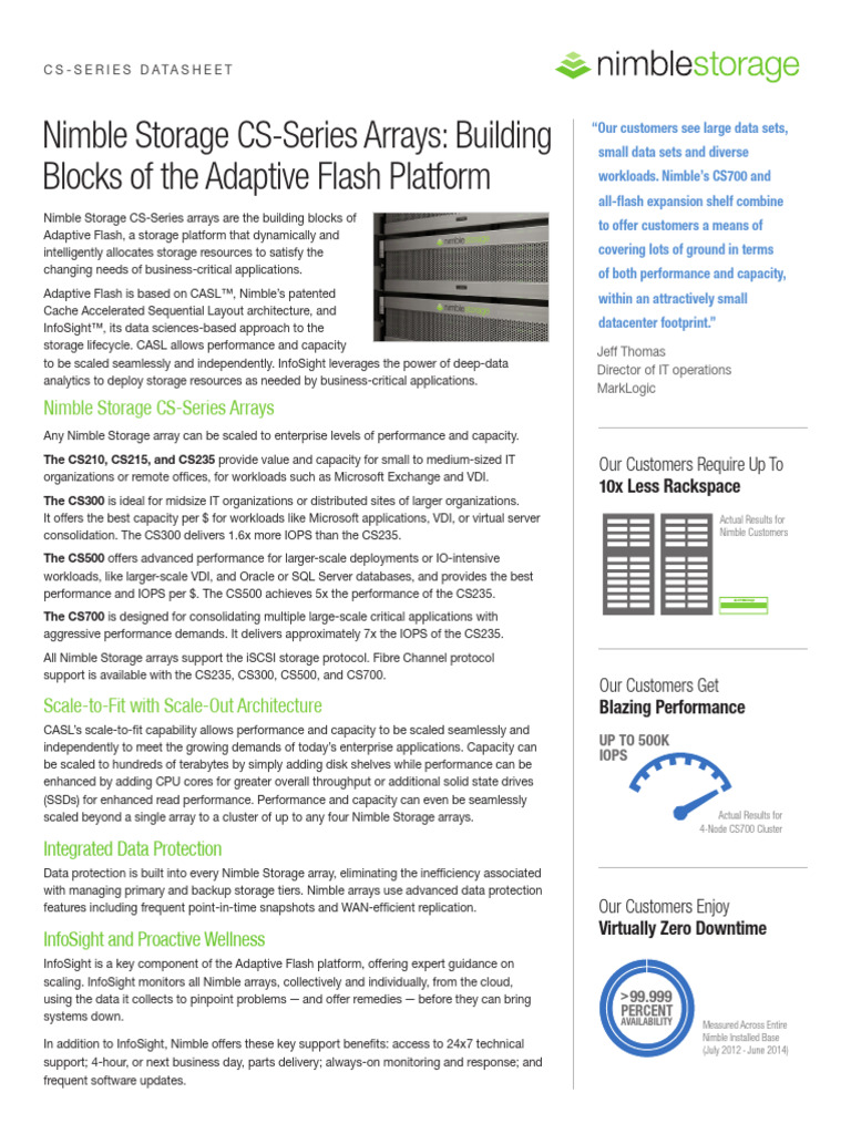 Nimble Storage CS ES1 Spec Sheet 1 | PDF | Information Technology | Computer Architecture