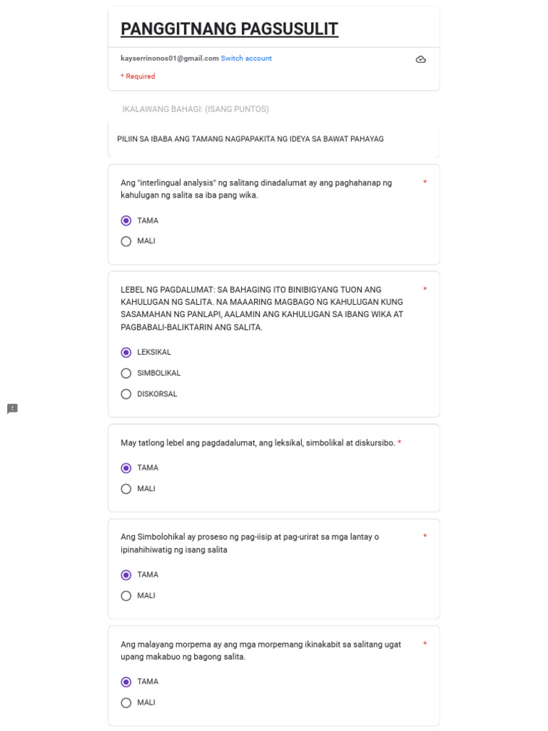 Panggitnang Pagsusulit3 | PDF