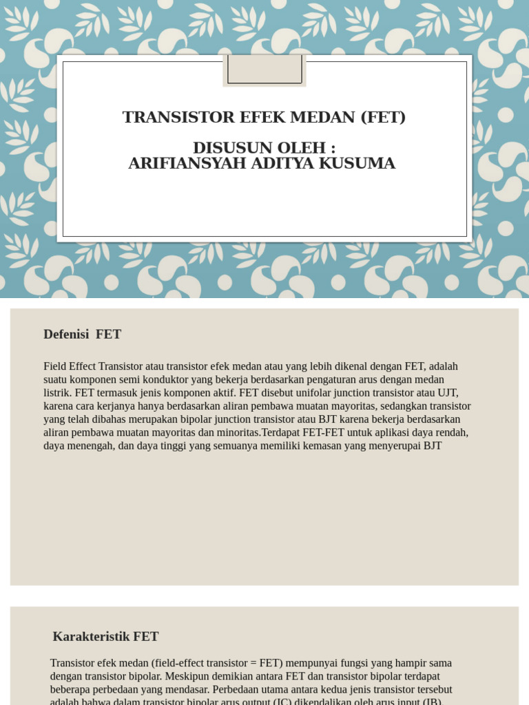 Transistor Efek Medan (Fet) | PDF