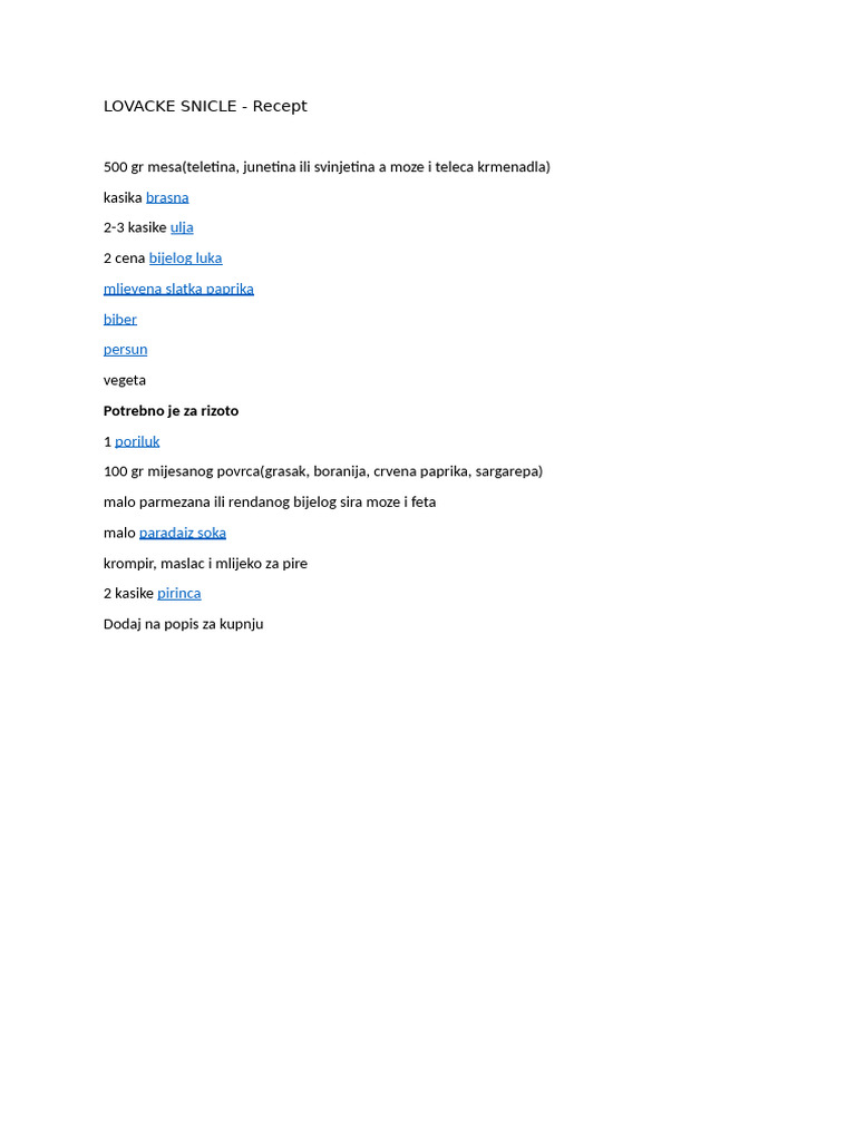 Lovacke Snicle | PDF