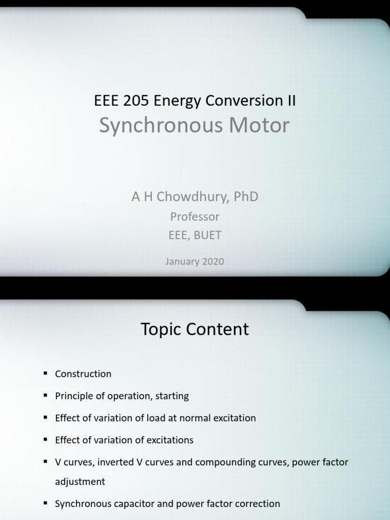 3_Synchronous Motor | PDF | Electric Motor | Electrodynamics
