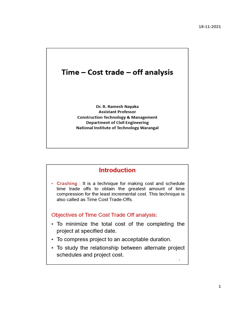 Time Cost Trade Off Analysis | PDF