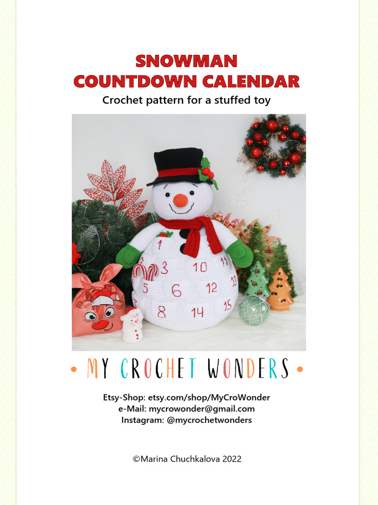Snowman Countdown Calendar Crochet Pattern | PDF | Crochet | Yarn