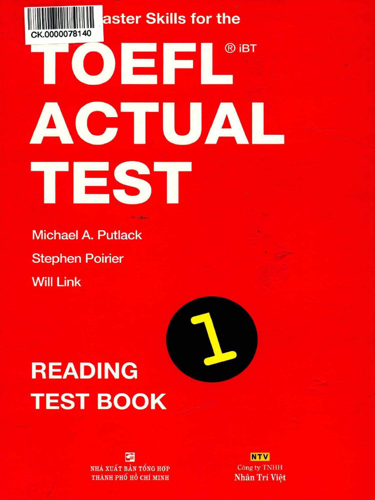 How To Master Skills For The TOEFL iBT Actual Test - Reading Test Book ...
