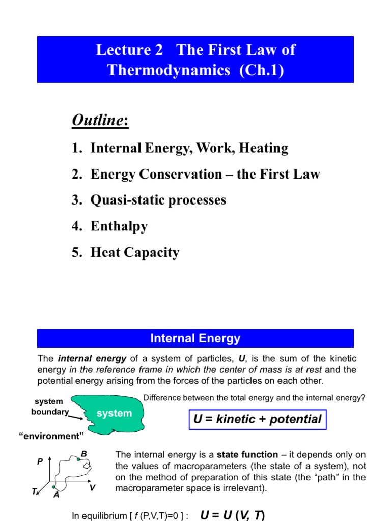 Lecture 2 Pdf Thermodynamic Equilibrium Heat