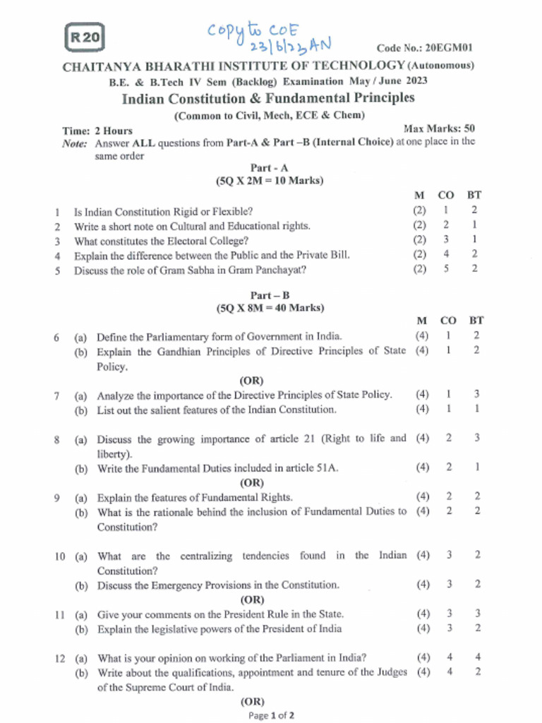 QP Backlog IV Sem June 2023 | PDF