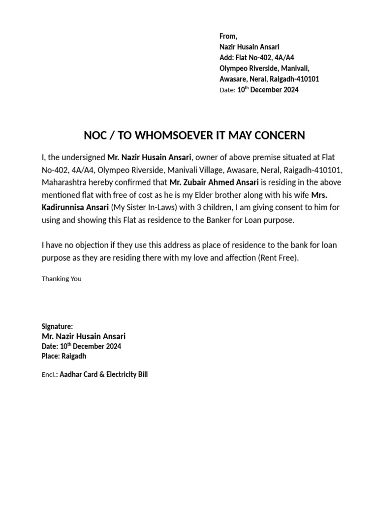 NOC For Place of Business-Gst - Stmap Paper | PDF