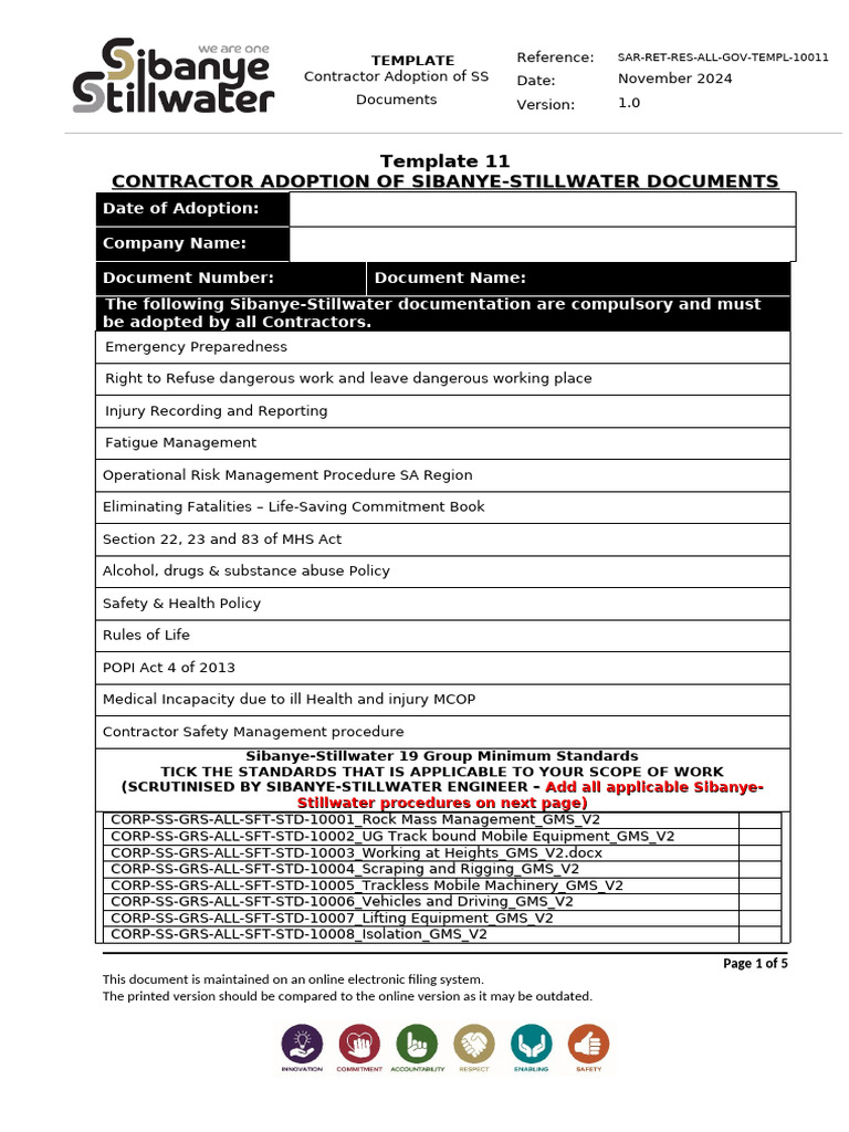 11 - Adoption of SS Documents V1 Nov 2024 | PDF