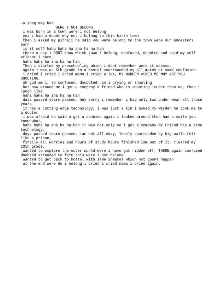 Were I Not Belong | PDF
