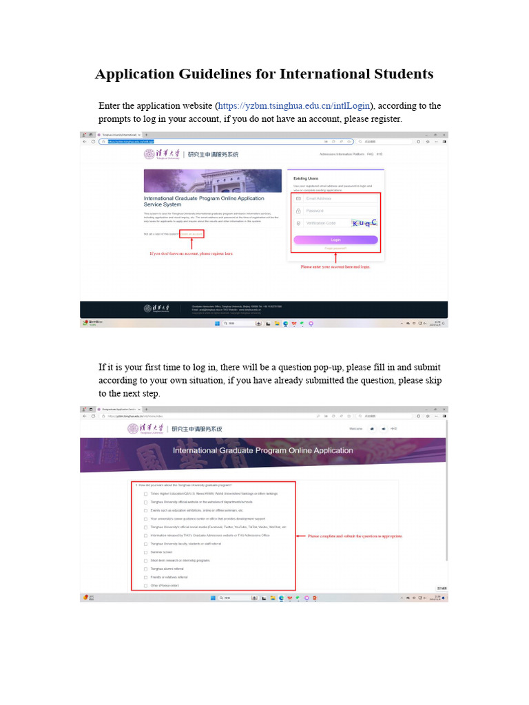 Application Guidelines For International Students | PDF