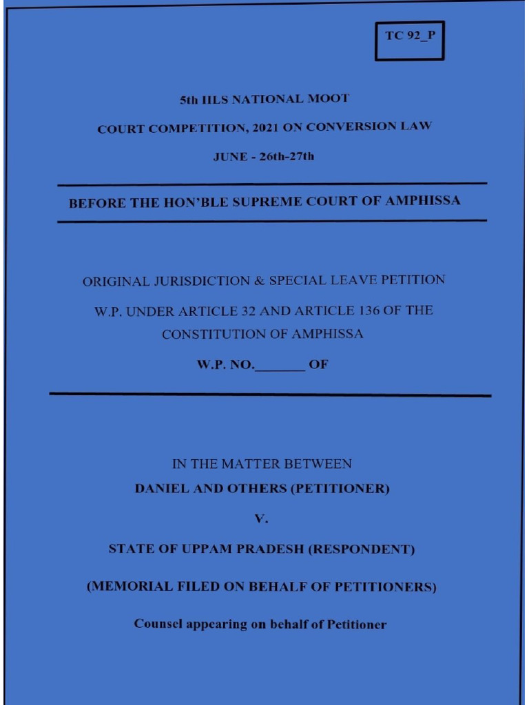 Petitioner Memorial | PDF