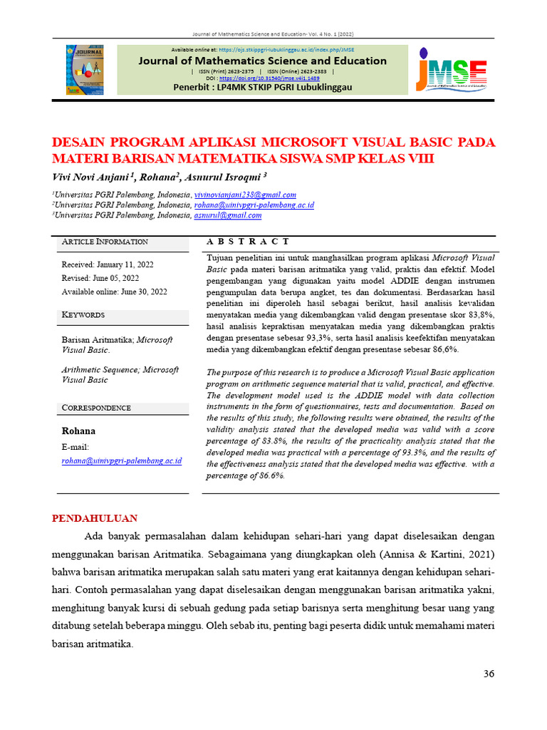 Aplikasi Visual Basic untuk Barisan Aritmatika | PDF
