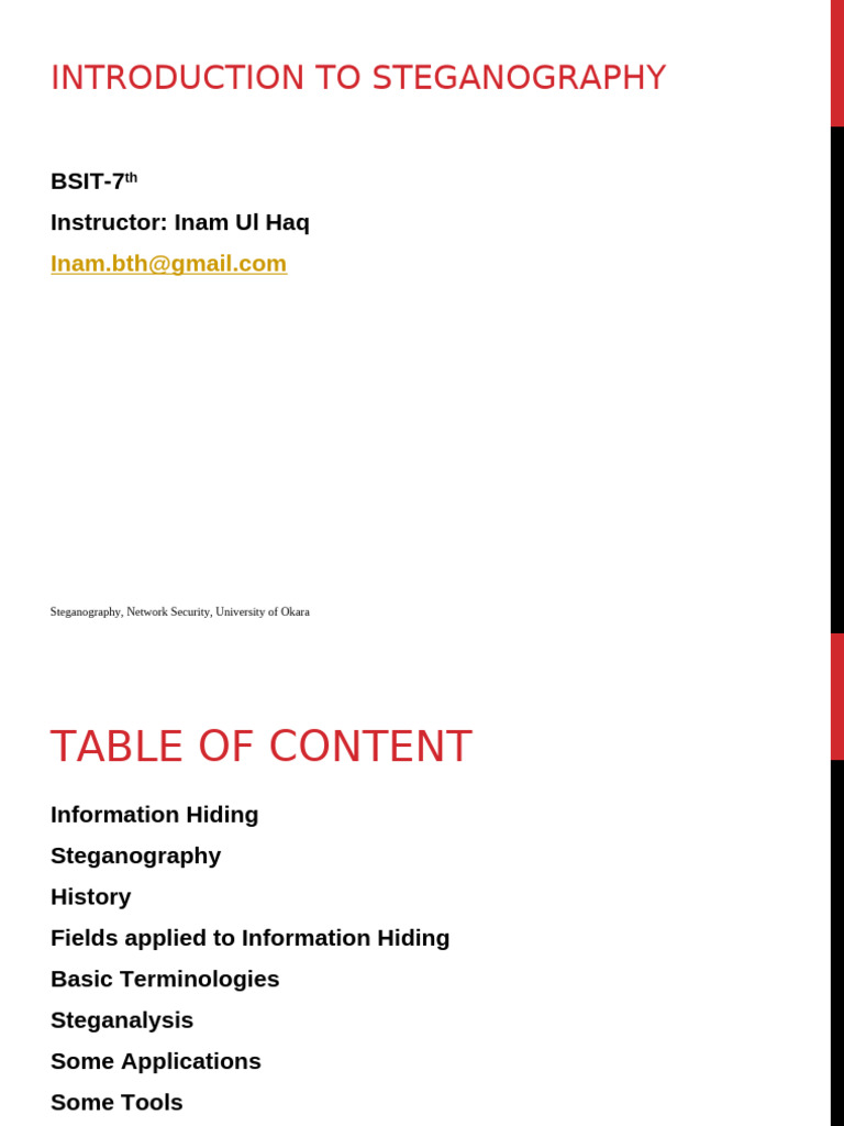 Openpuff Lecture Introduction To Steganography | PDF | Cyberwarfare | Security